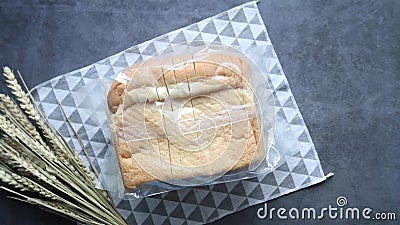 Top View of Baked Bread in a Plastic Packet Stock Footage - Video of ...