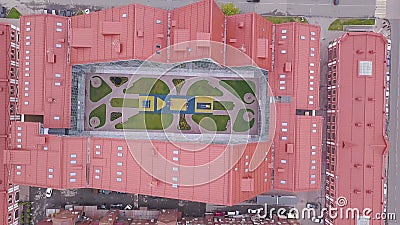 Top View of Building with Open Space in Center. Clip Stock Footage ...