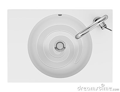 Top View Of Ceramic Bathroom Sink Isolated On White Royalty Free Stock ...