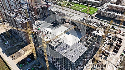 Top View of Construction Site with Large Concrete Sections, Residential ...