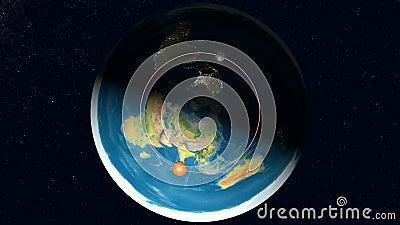 Top View Of Flat Earth Model With Topographic Map Royalty-Free Stock ...
