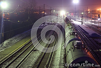 Top View Of Freight Train With Tanks On Railways Royalty-Free Stock ...