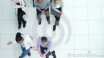 Top View. Group of Young People in a Conference Room Stock Footage ...