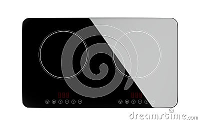 Top View Of Induction Cooktop Stock Illustration - Image: 65763234