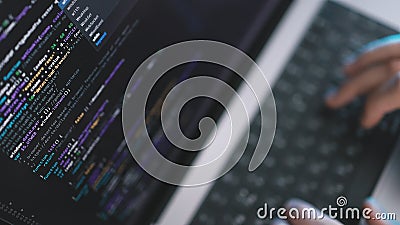 Top View of Screen with Code Stock Footage - Video of programmer ...