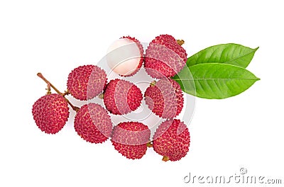 Top View Of Lychee Isolated On White Background Royalty-Free Stock ...
