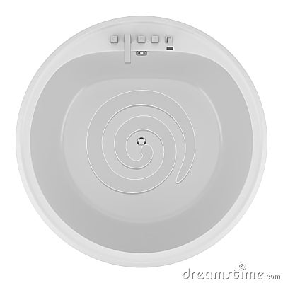 Top View Of Modern Round Bathtub Isolated On White Stock Illustration ...