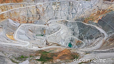 Top View of an Open Pit for the Extraction of Gold Ore with Depth of ...