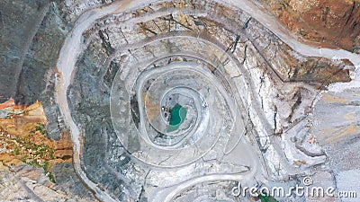 Top View of an Open Pit for the Extraction of Gold Ore with Depth of ...