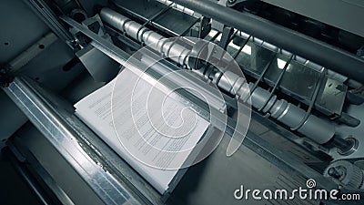 Top View of Printed Pages Getting Released by the Factory Machine Stock ...