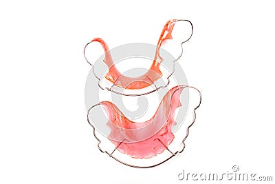 Top View Of Red Retainer Lower And Upper Teeth To Maintain The Teeth ...