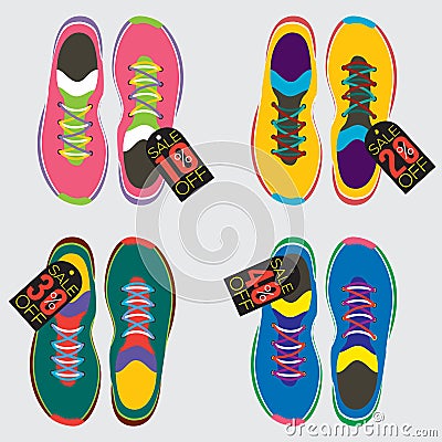 Top View Of Running Shoes. Cartoon Vector | CartoonDealer.com #57426155
