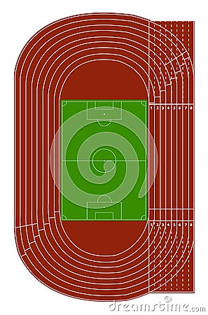 Top View Of Running Track And Soccer Field Stock Photography - Image ...