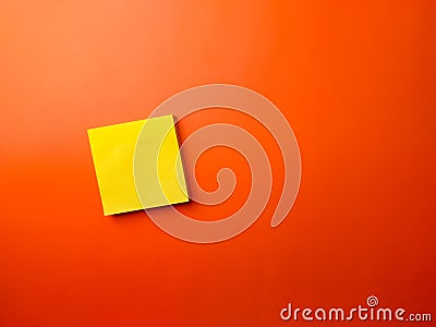 Top View Yellow Sticky Note On A Orange Background Royalty-Free Stock ...