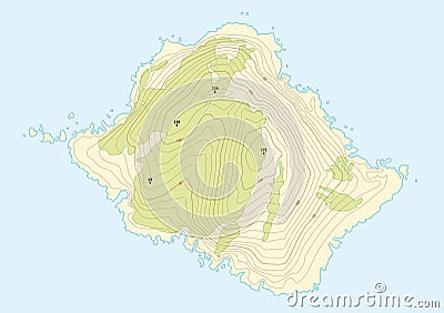 Topographic Map Of A Fictional Island Stock Vector - Image: 48739594