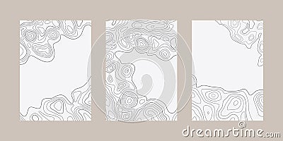 Topographic Map Pattern. Graphic Trail Lines On Poster. Contour ...