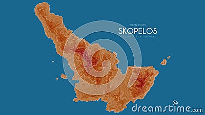 Topographic Map Of Skopelos, Greece. Vector Detailed Elevation Map Of ...