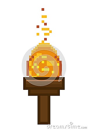 Torch Pixel Art Cartoon Vector | CartoonDealer.com #242194075