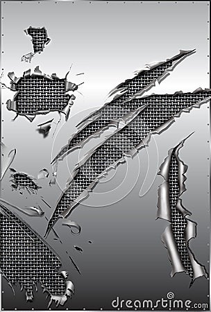 Torn Metal And Steel Mesh Royalty-Free Cartoon | CartoonDealer.com ...
