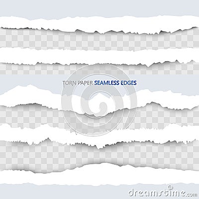 Torn Paper With Seamless Ripped Edges And Space For Text. Vector ...