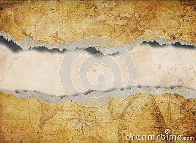 Torn Or Ripped Old Map Background Royalty Free Stock Image - Image ...