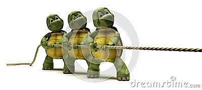 Tortoises Pulling On A Rope Royalty-Free Stock Image | CartoonDealer ...