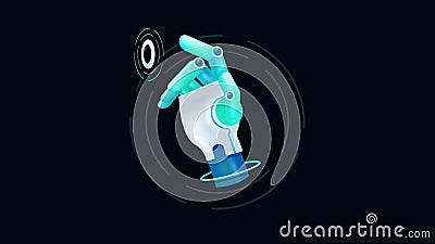 Touch Robot Finger and Activate Futuristic Web Quantum AI Stock Video ...