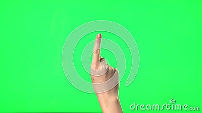 17 Touchscreen Gestures - Female Hand, on a Green Screen Stock Footage ...