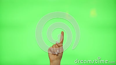 17 Touchscreen Gestures - Female Hand, on a Green Screen Stock Footage ...