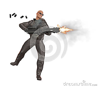 Rambo Firing Shots With Heavy Machine Gun Royalty-Free Stock ...