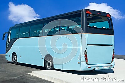 Blue bus stock image. Image of travel, white, automobile - 6795753