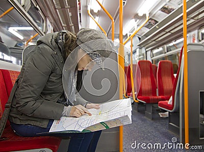 Tourist reading directions - Stock Image - Everypixel