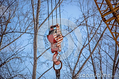 Tower Crane With Hook Building Metal Construction Royalty-Free Stock ...