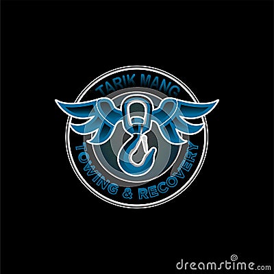 TOWING & RECOVERY Logo Design Vector Illustration | CartoonDealer.com ...