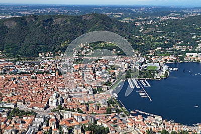 The Town Of Como, Italy, From Above Royalty Free Stock Photos - Image ...