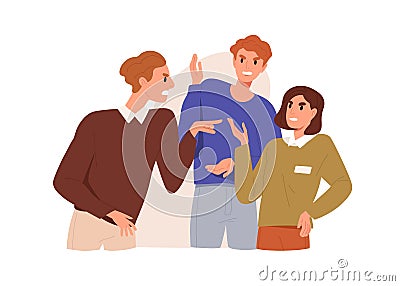 Toxic Communication And Conflict Between Colleagues At Work. Aggressive ...