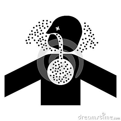 Toxic Gases Asphyxiation Symbol Sign On White Background Cartoon Vector ...