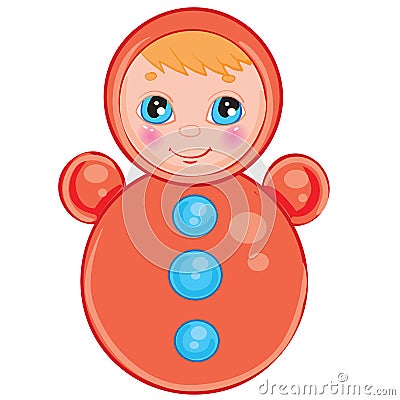 Toy Roly-poly In Red Color, Isolated Object On White Background ...