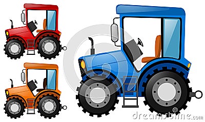 Tractors In Three Different Colors Royalty-Free Illustration ...