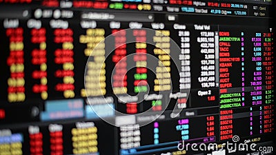 Trading board stock video. Video of data, messaging, number - 77221405