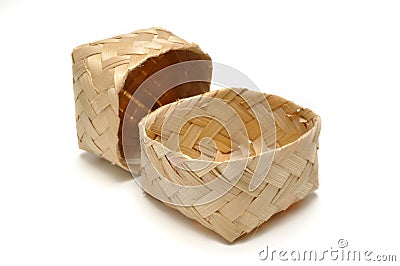 Traditional Containers Made Of Bamboo White Background Royalty-Free ...