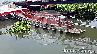 Flat Bottom Boat on Thai River Stock Footage - Video of flats, waterway ...