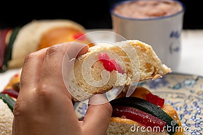 Kings Day Bread Also Called Epiphany Cake On White Background Royalty ...