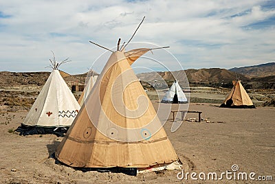 Traditional Teepee Village Royalty Free Stock Images - Image: 3464519