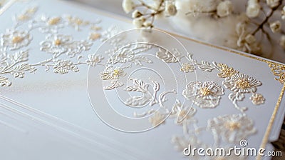 Traditional Wedding Card, Bone Coloured With Gold Decorative Edging ...