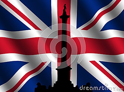 Trafalgar Square With British Flag Stock Illustration | CartoonDealer ...