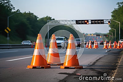 Traffic Cones On The Roadside Indicating Dui Checkpoint Royalty-Free ...