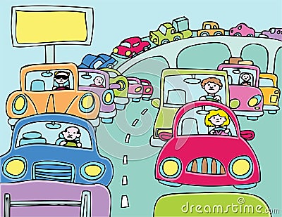 Traffic Jam Vector Illustration | CartoonDealer.com #9478882