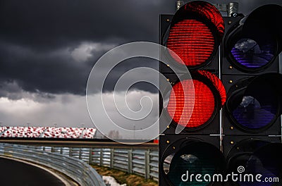 Traffic Light On Race Track Stock Photos - Image: 31145853