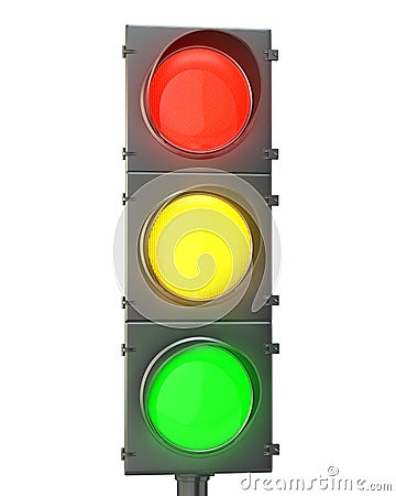 Traffic Light With Red, Yellow And Green Lights Stock Image - Image ...